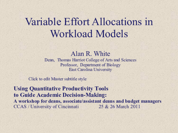 (PPT) Variable Effort Allocations in Workload Models