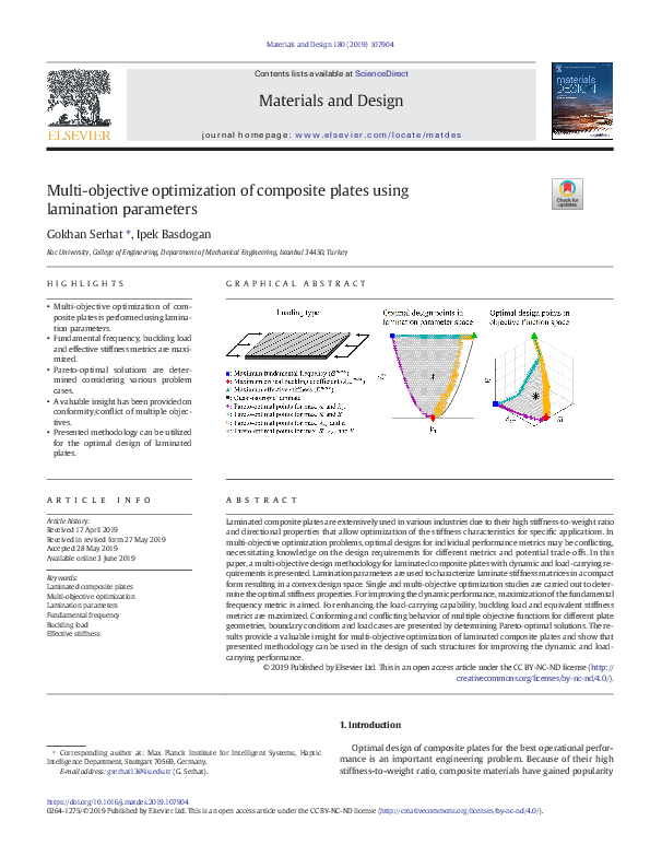 (PDF) Multi-objective optimization of composite plates using lamination ...
