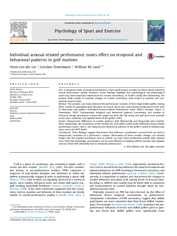(PDF) Individual arousal-related performance zones effect on temporal ...