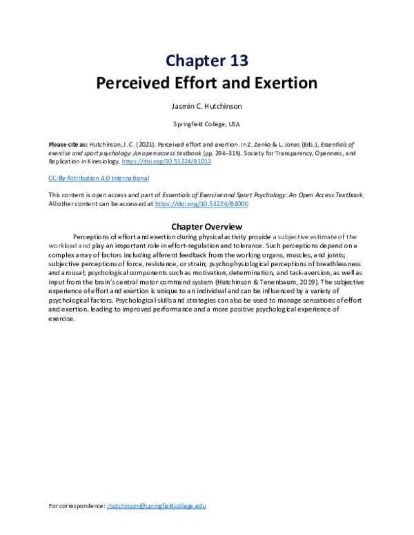 (PDF) Perceived effort and exertion