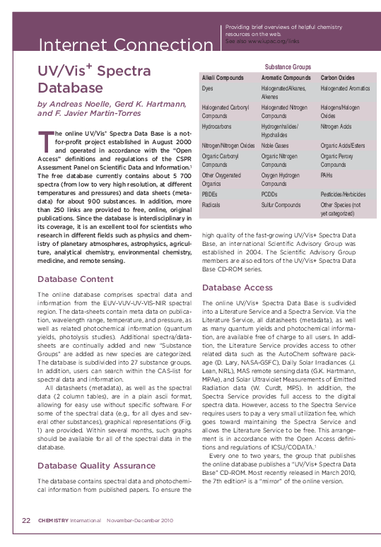 (PDF) UV/Vis+ Spectra Database