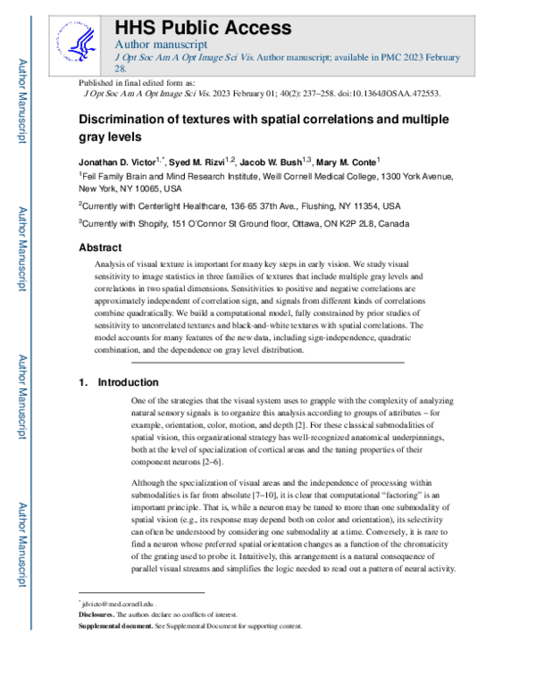 (PDF) Discrimination of textures with spatial correlations and multiple ...