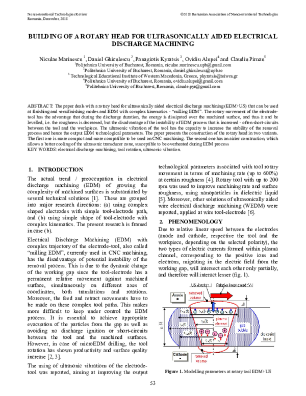 (PDF) Building of a Rotary Head for Ultrasonically Aided Electrical ...