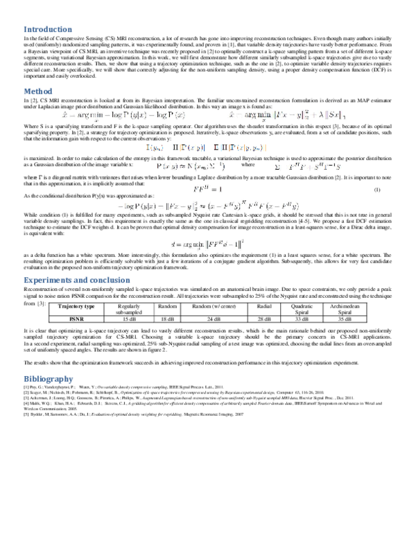 (PDF) On density compensation in Bayesian k-space trajectory optimization