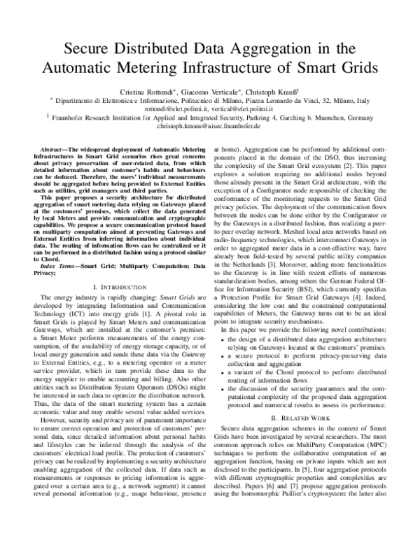 (PDF) Secure distributed data aggregation in the automatic metering ...