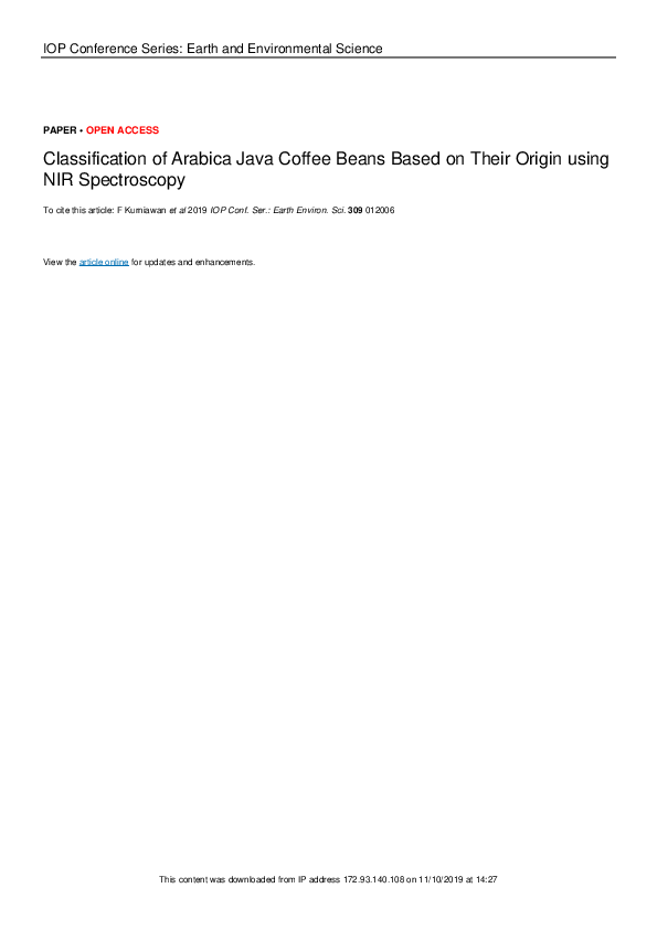 (PDF) Classification of Arabica Java Coffee Beans Based on Their Origin ...