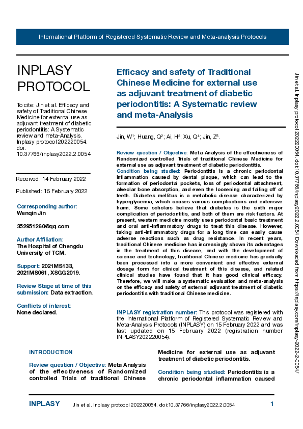 (PDF) Efficacy and safety of Traditional Chinese Medicine for external ...