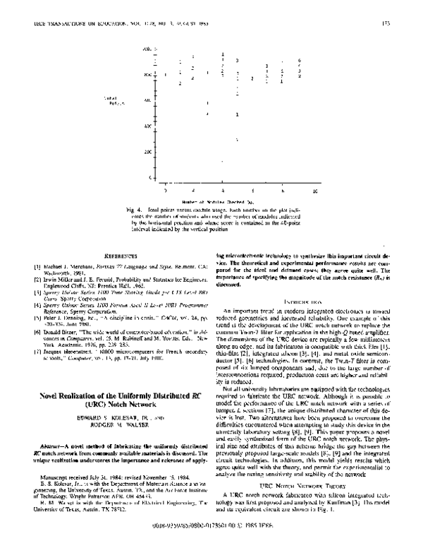 (PDF) Novel Realization of the Uniformly Distributed RC (URC) Notch Network