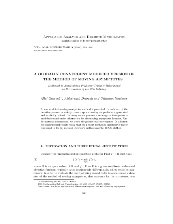 (PDF) A globally convergent modified version of the method of moving ...