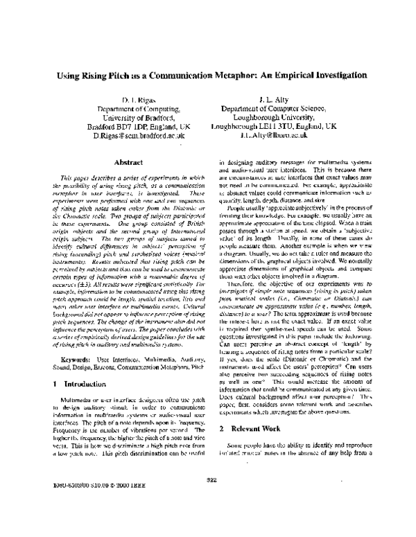 (PDF) Using rising pitch as a communication metaphor: an empirical ...