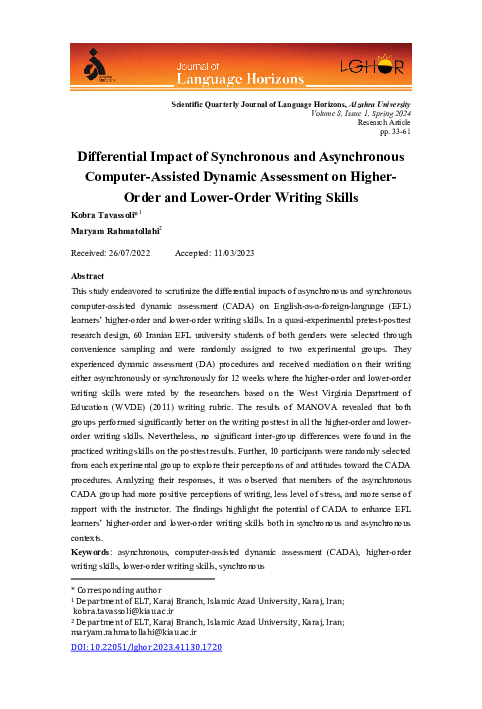 (PDF) Differential Impact of Synchronous and Asynchronous Computer-Assisted Dynamic Assessment ...