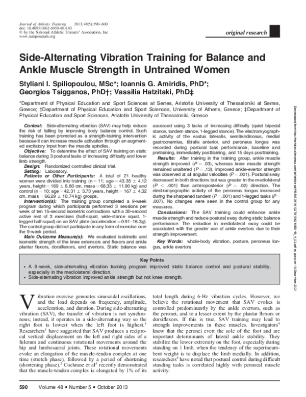 (PDF) Side-Alternating Vibration Training for Balance and Ankle Muscle ...