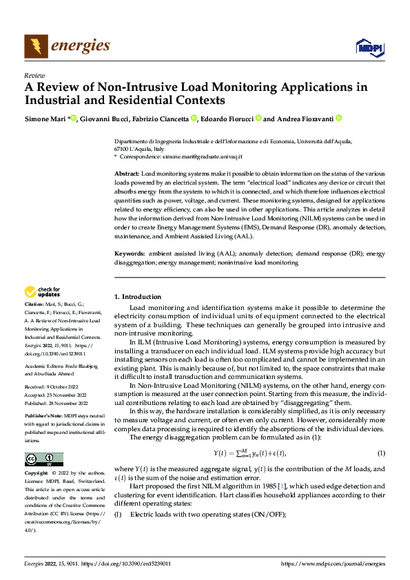 (PDF) A Review of Non-Intrusive Load Monitoring Applications in Industrial and Residential Contexts