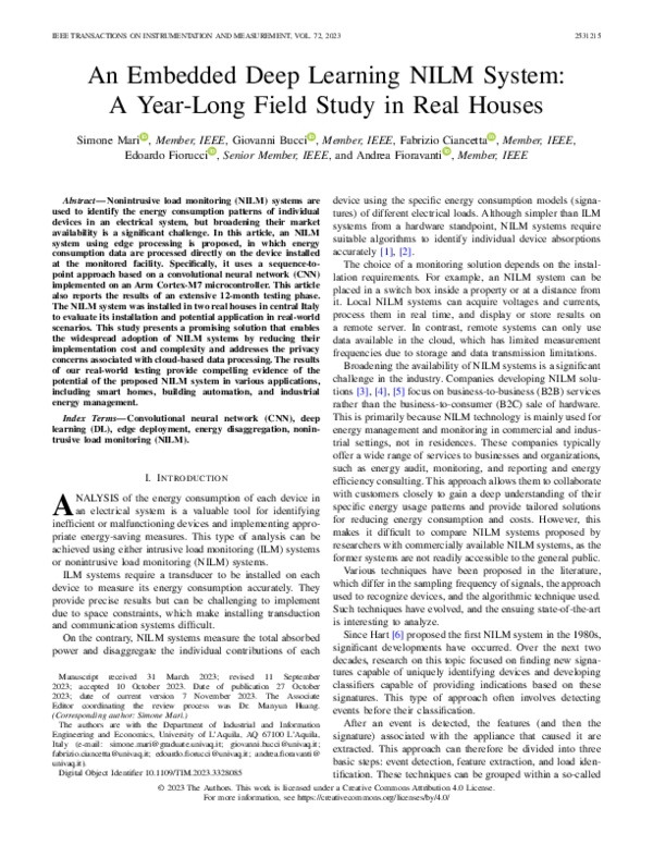 (PDF) An Embedded Deep Learning NILM System: A Year-Long Field Study in Real Houses