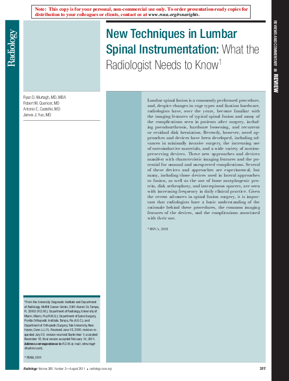 (PDF) New Techniques in Lumbar Spinal Instrumentation: What the ...