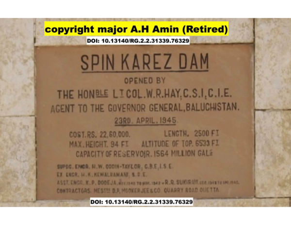 (PDF) spin karez dam -Plaque-1945 | Agha H Amin - Academia.edu