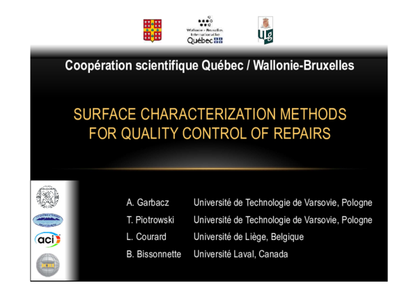 (PDF) Surface characterization methods for quality control of repair