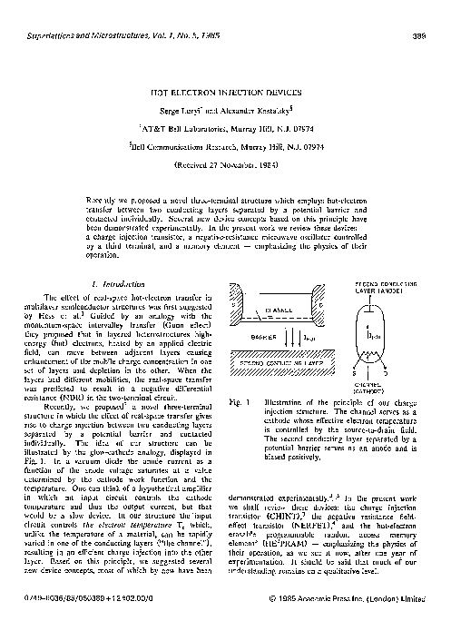 Pdf Hot Electron Injection Devices Serge Luryi