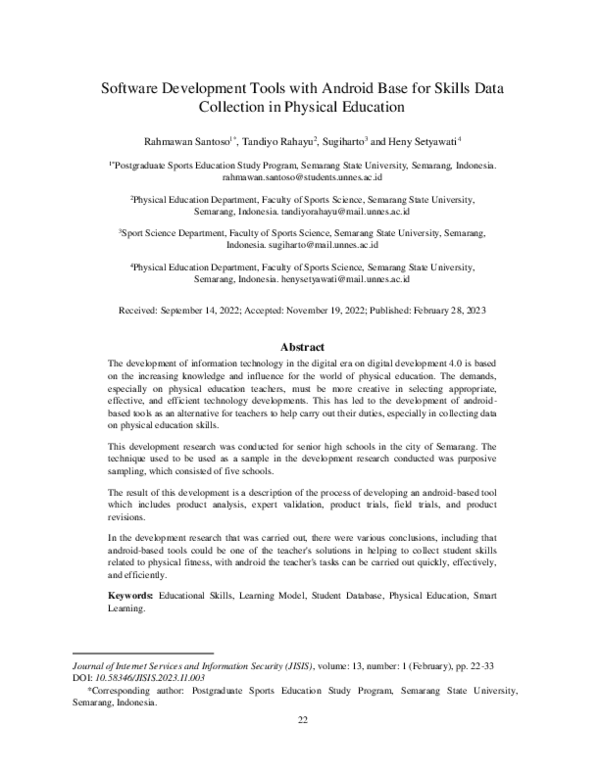 (PDF) Software Development Tools with Android Base for Skills Data ...
