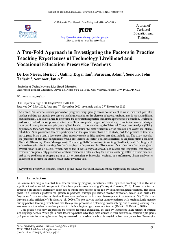(PDF) A Two-Fold Approach in Investigating the Factors in Practice ...