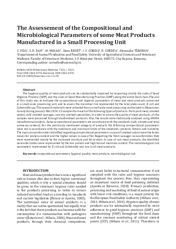 (PDF) The Assessement of the Compositional and Microbiological ...