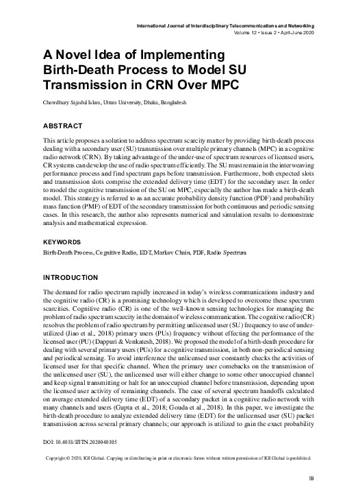 (PDF) A Novel Idea of Implementing Birth-Death Process to Model SU ...