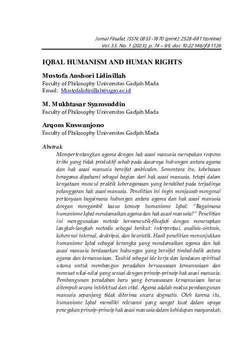 (PDF) Iqbal Humanism and Human Rights