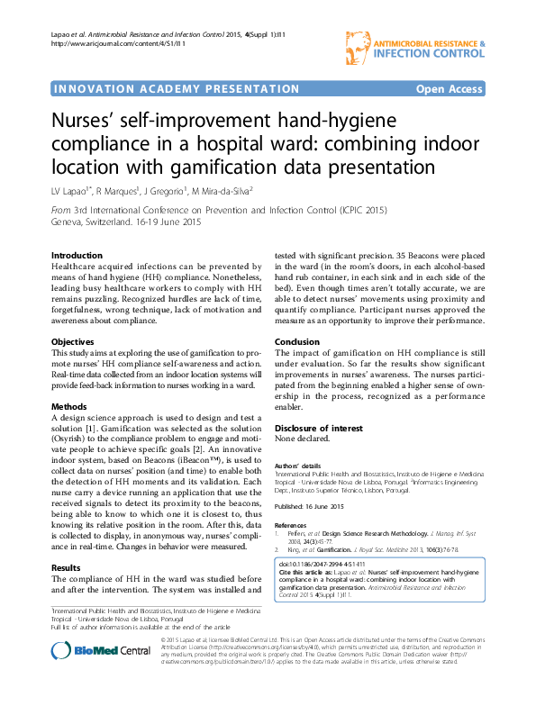(PDF) Nurses’ self-improvement hand-hygiene compliance in a hospital ...