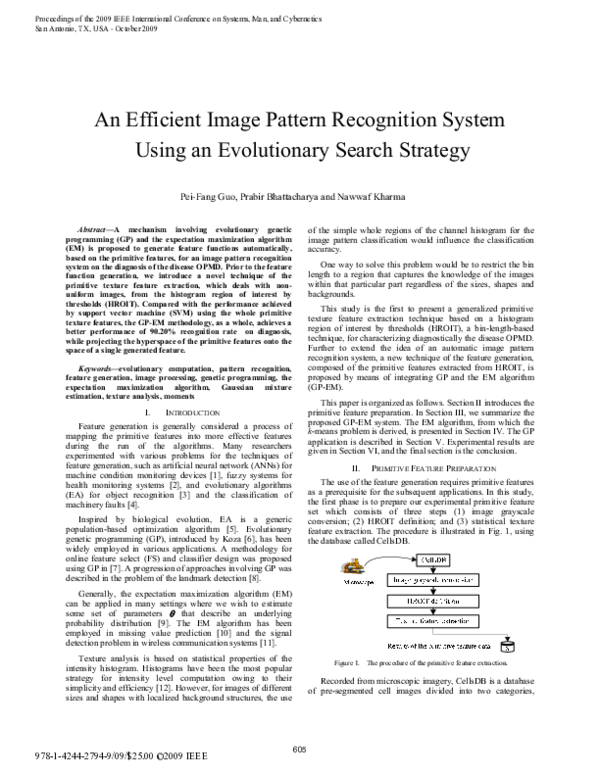 (PDF) An efficient image pattern recognition system using an evolutionary search strategy