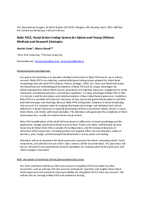 (PDF) Baby FACS, Facial Action Coding System for Infants and Young ...