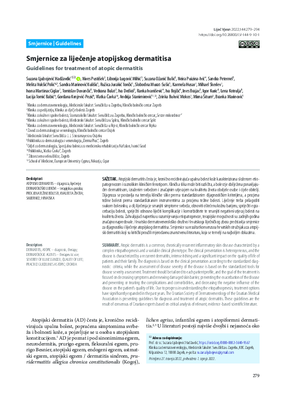 (PDF) Guidelines for treatment of atopic dermatitis
