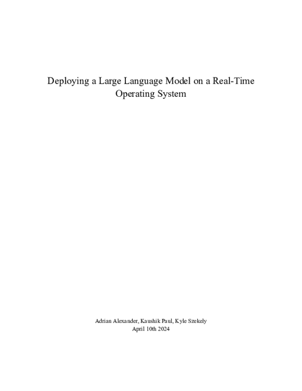 (PDF) Deploying a Large Language Model on a Real-Time Operating System