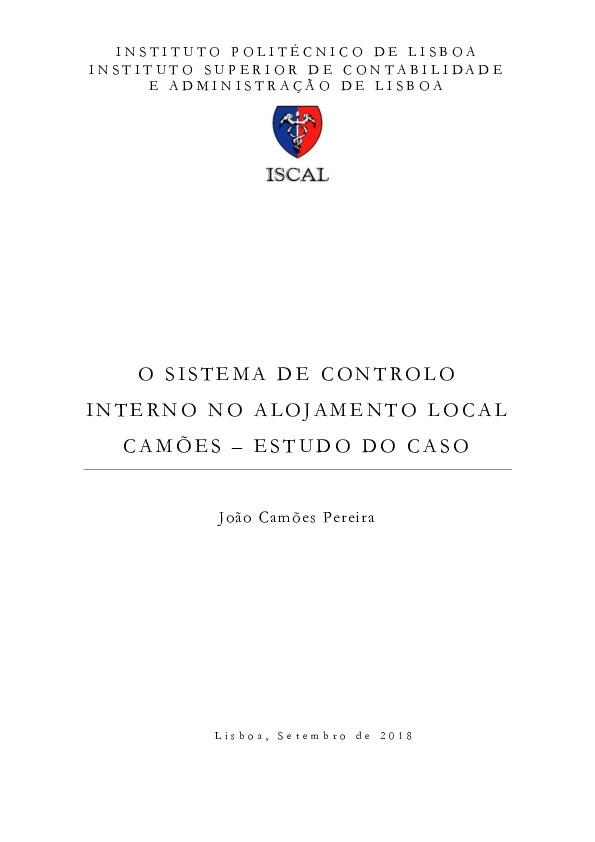 (PDF) Sistema de controlo interno no alojamento local Camões - estudo ...