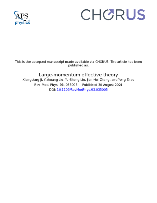 (PDF) Large-momentum effective theory
