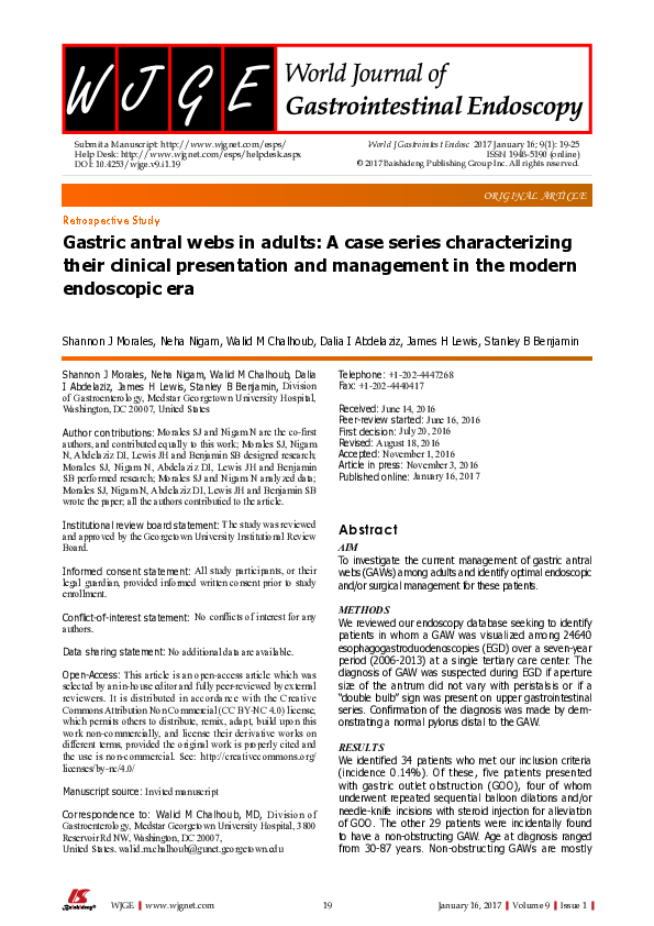 (PDF) Gastric antral webs in adults: A case series characterizing their ...