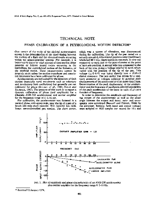 (PDF) Phase calibration of a physiological motion detector
