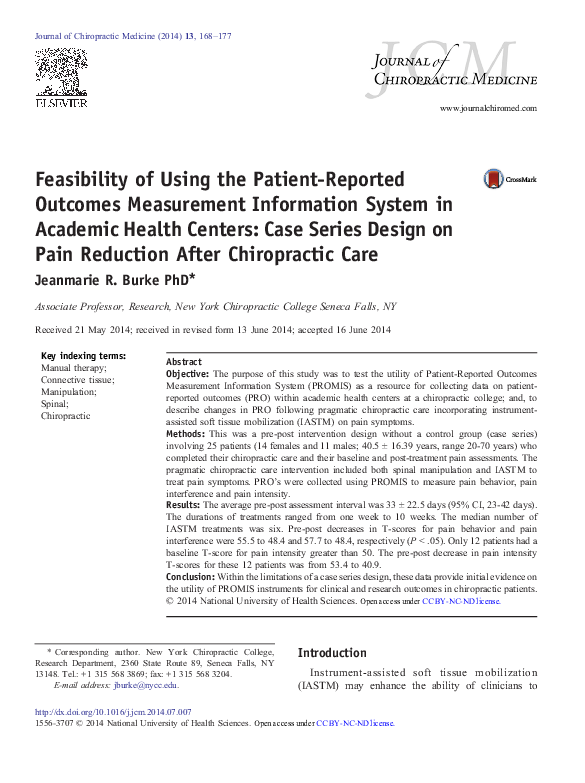 (PDF) Feasibility of Using the Patient-Reported Outcomes Measurement ...