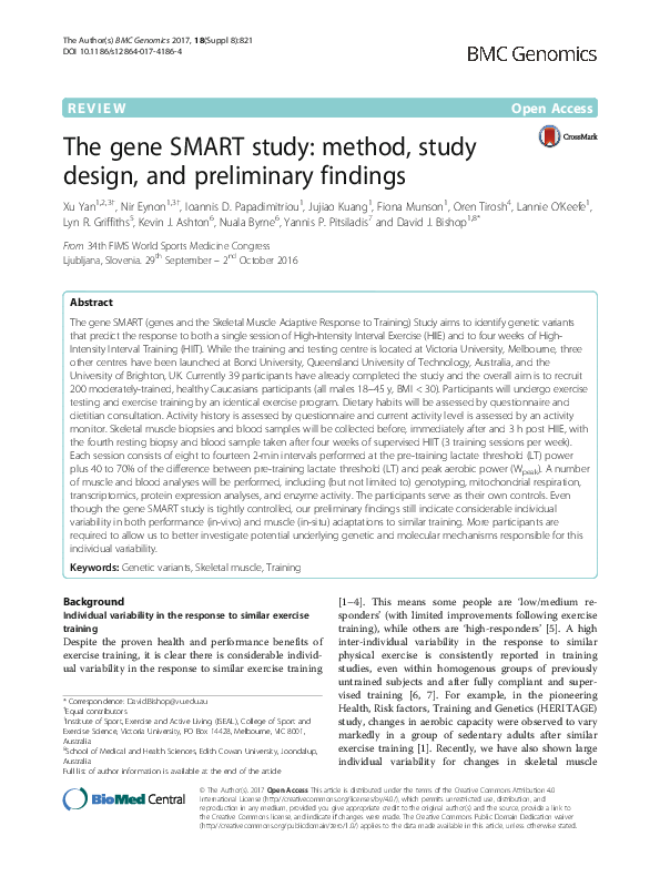 (PDF) The gene SMART study: method, study design, and preliminary findings