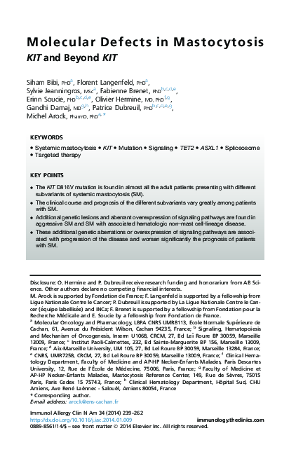 (PDF) Molecular Defects in Mastocytosis