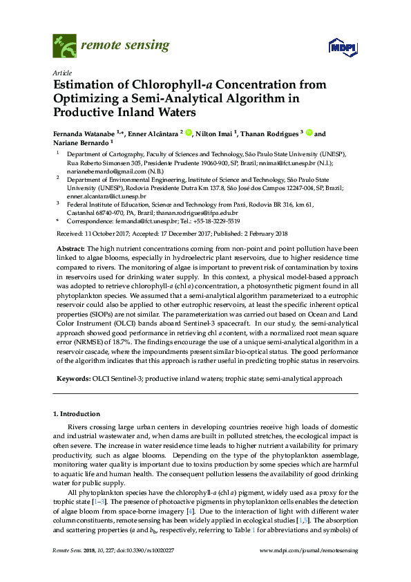 Pdf Estimation Of Chlorophyll A Concentration From Satellite Ocean Color Data In Upper Gulf Of