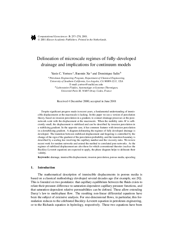 (PDF) Delineation of Microscale Regimes of Fully-Developed Drainage and ...