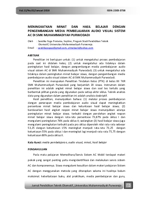 (PDF) Meningkatkan Minat Dan Hasil Belajar Dengan Pengembangan Media Pembelajaran Audio Visual ...