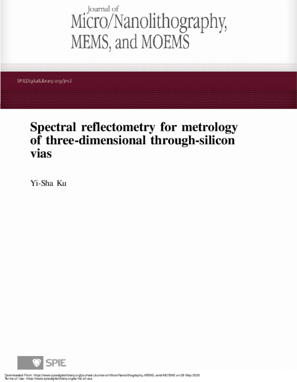 (PDF) Spectral reflectometry for metrology of three-dimensional through ...