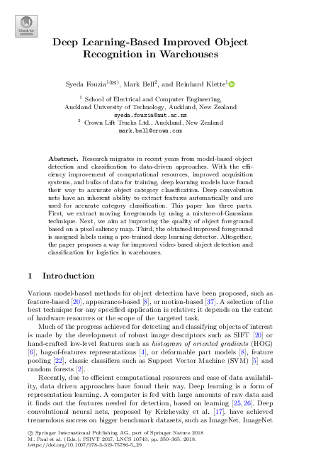 (PDF) Deep Learning-Based Improved Object Recognition in Warehouses