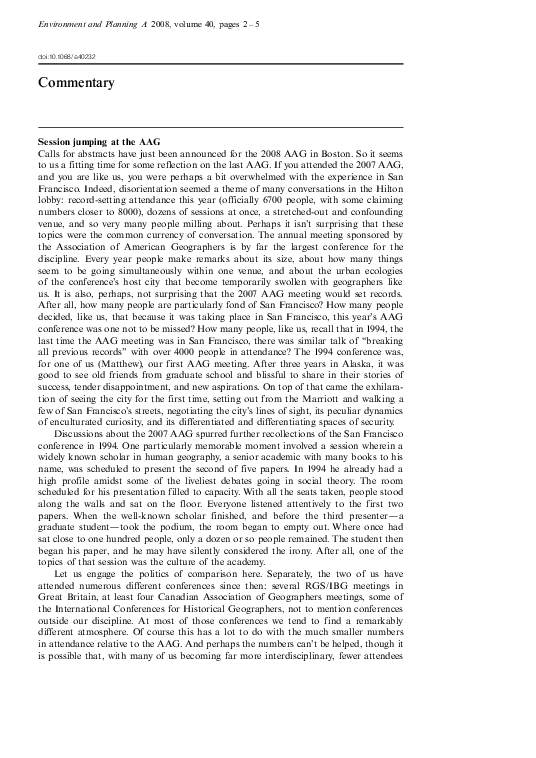 (PDF) Session Jumping at the AAG