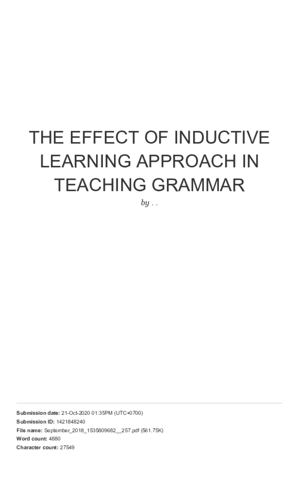 (PDF) The Effect of Inductive Learning Approach in Teaching Grammar