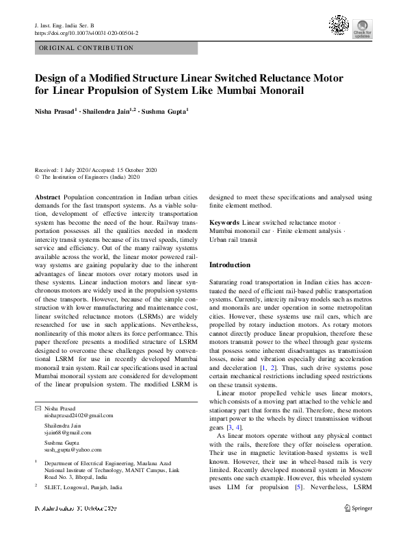 (PDF) Design of a Modified Structure Linear Switched Reluctance Motor for Linear Propulsion of ...