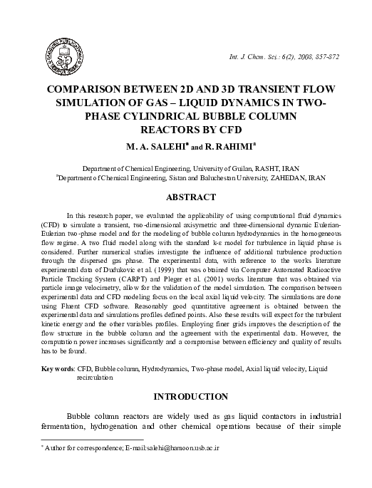 (PDF) Comparison Between 2D and 3D Transient Flow Simulation of Gas–Liquid Dynamics in Two-Phase ...