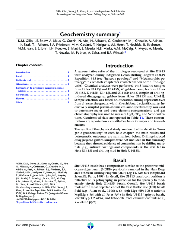 (PDF) Geochemistry summary