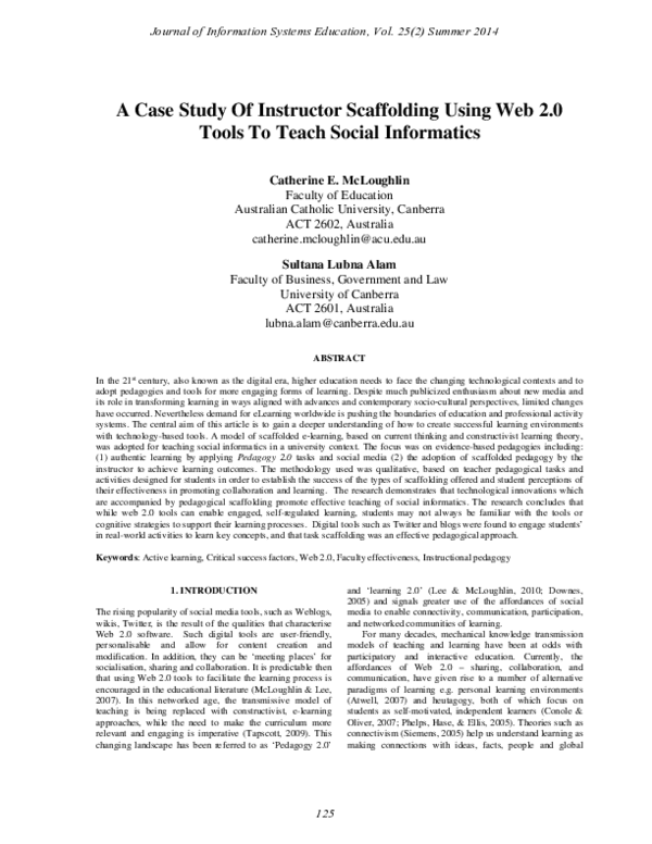 (PDF) A Case Study of Instructor Scaffolding Using Web 2.0 Tools to ...